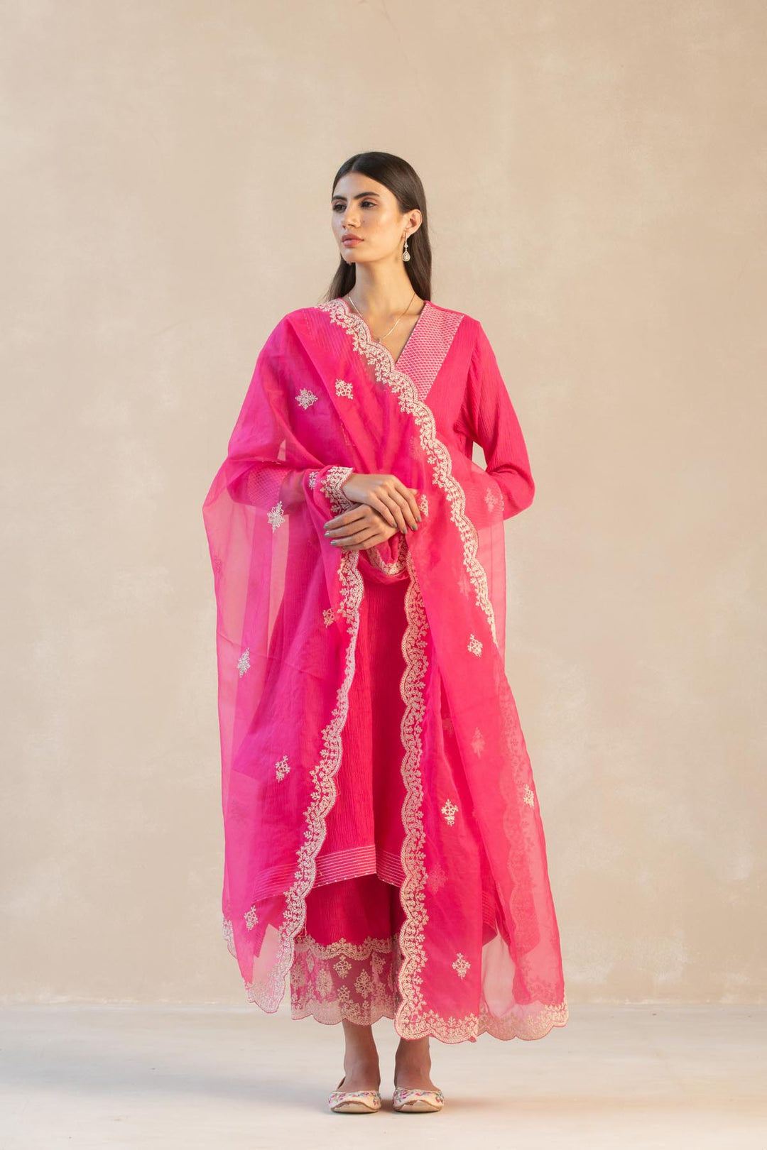 Waterfall Hemline Kurta Set – Sureena Chowdhri